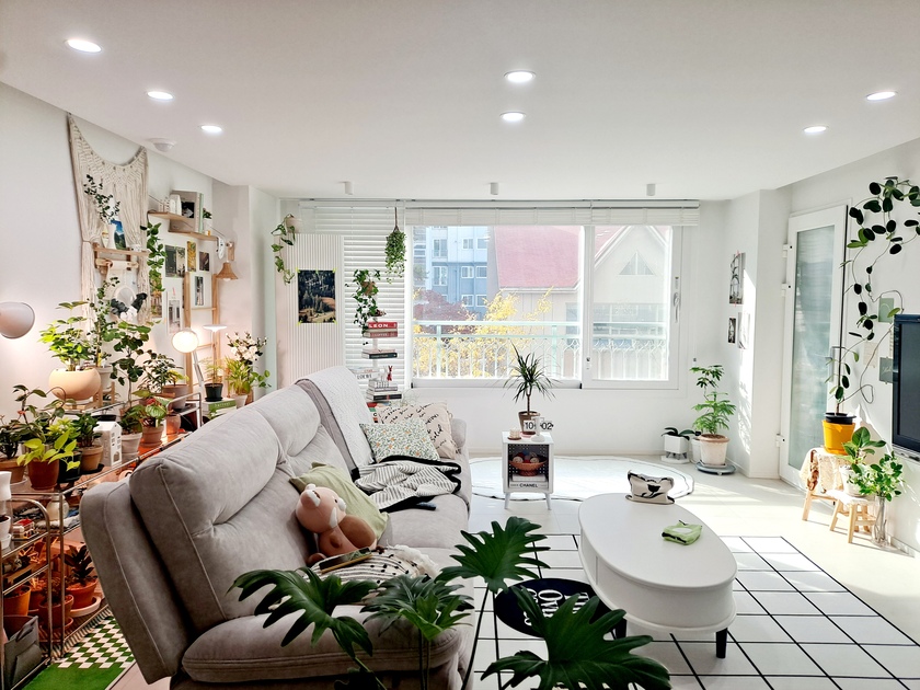 화이트에 플랜테리어로 완성한 두 아이가 사는 집 라이프스타일 슈퍼앱 오늘의집