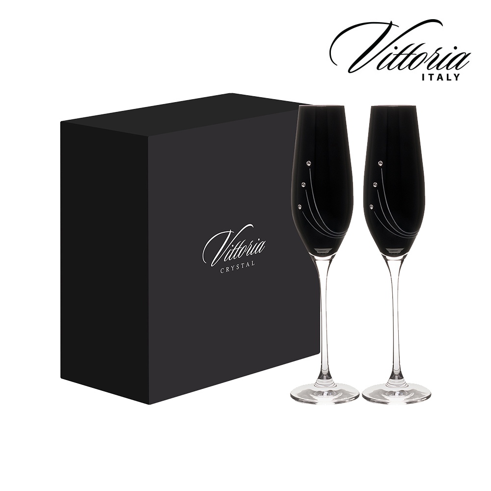 와인·양주·칵테일잔 > 크리스탈 와인잔 블랙 샴페인 210ml 2P | 오늘의집 쇼핑