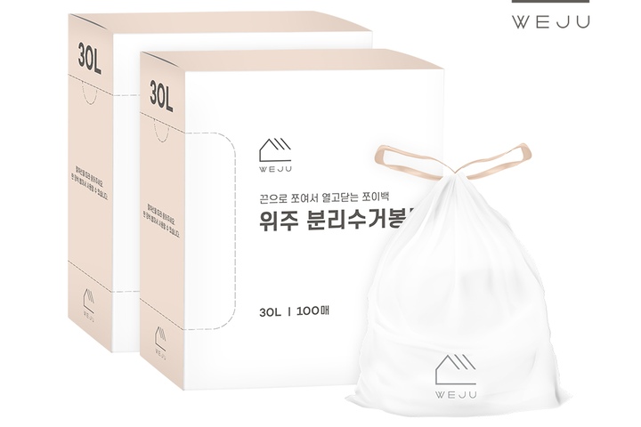 비닐·포장용품 끈으로 쪼이는 쪼이백 분리수거 비닐봉투 30l 100매 2개 오늘의집 쇼핑