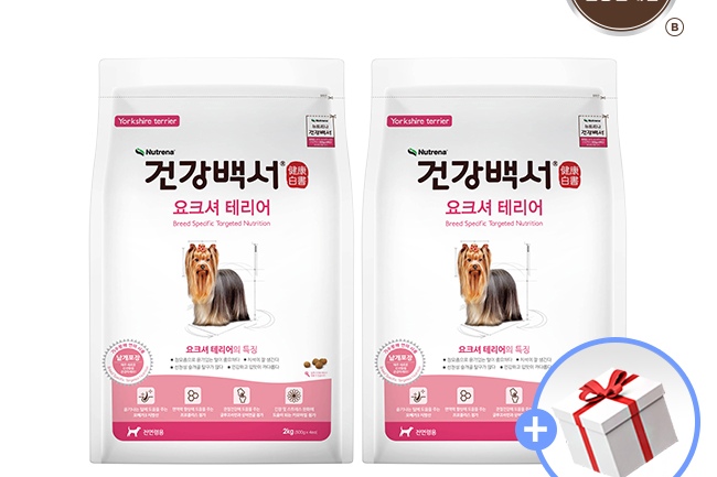 강아지 사료·간식 건강백서 2팩묶음 전연령용 요크셔테리어 2kg 2팩앙슈슈 물티슈 2팩 오늘의집 쇼핑