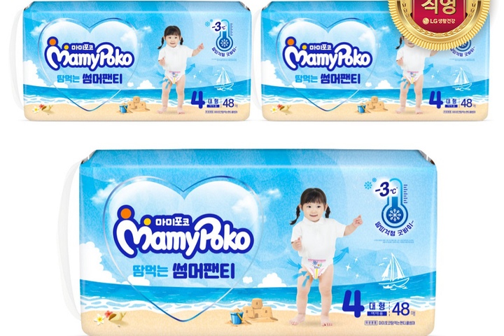 일회용·수영장기저귀 2024 마미포코 땀먹는 썸머 팬티형 기저귀 대형 4단계 여아 144p 1박스 오늘의집 쇼핑