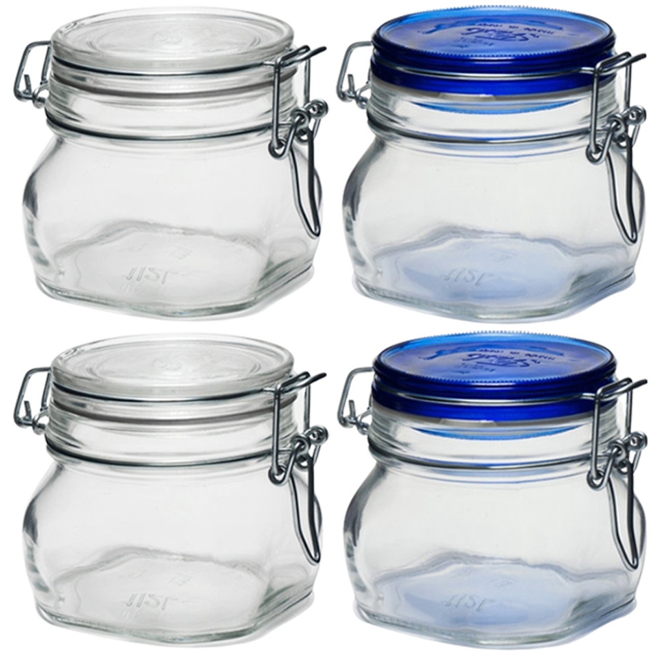 밀폐용기·반찬통 > 밀폐용기 유리병 500ml 투명2P+블루2P 양념통 | 오늘의집 쇼핑