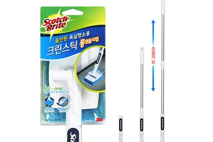 테이프클리너·먼지제거 3m 스카치브라이트 올인원 욕실청소용 크린스틱 롱핸들 타입 청소솔 리필교체 오늘의집 쇼핑