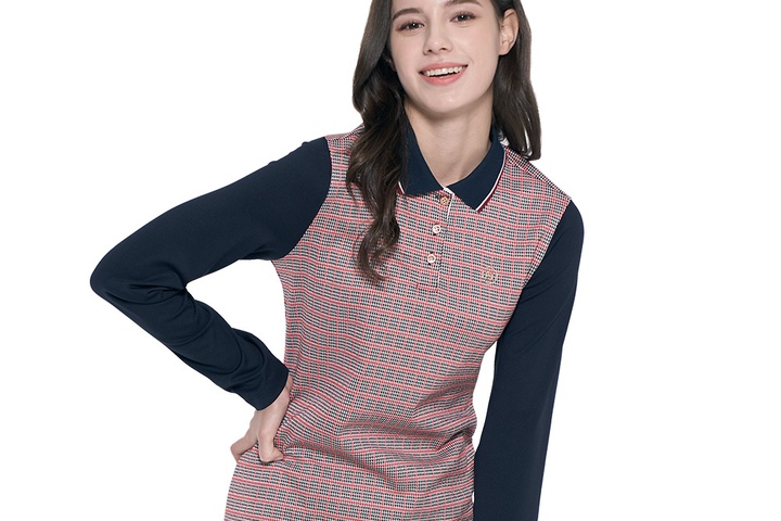 등산·아웃도어 여성 아웃도어 프린트 카라 티셔츠 Q321 3452 1nv 오늘의집 쇼핑
