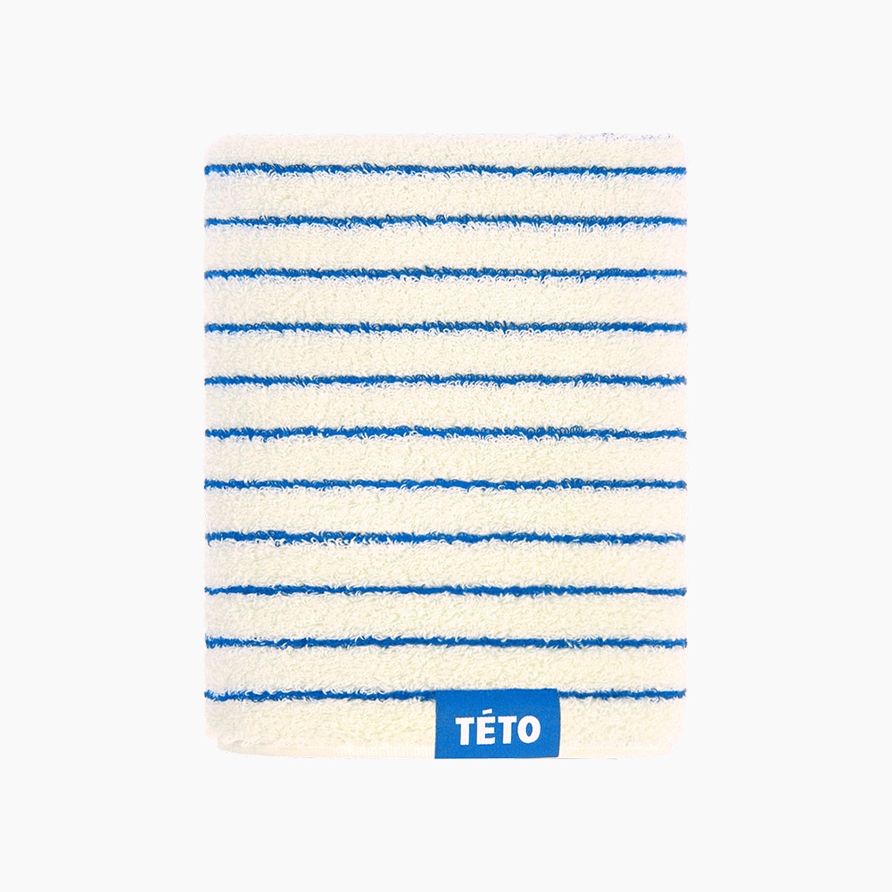 세면타월 > 1P 스트라이프 라인 블루 수피마 수건 230g | 오늘의집 쇼핑