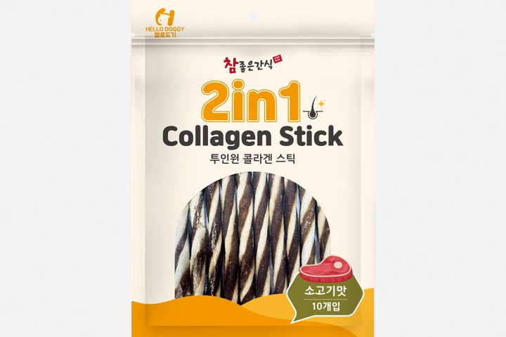 강아지 사료·간식 강아지양치껌 2in1 콜라겐스틱 10p 소고기맛 오늘의집 쇼핑