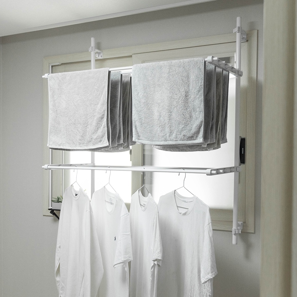 빨래건조대 > 미니행거 원룸 세탁실 흡착식 벽부착 접이식건조대 창문 수건 미니행거 2단 4단 | 오늘의집 쇼핑