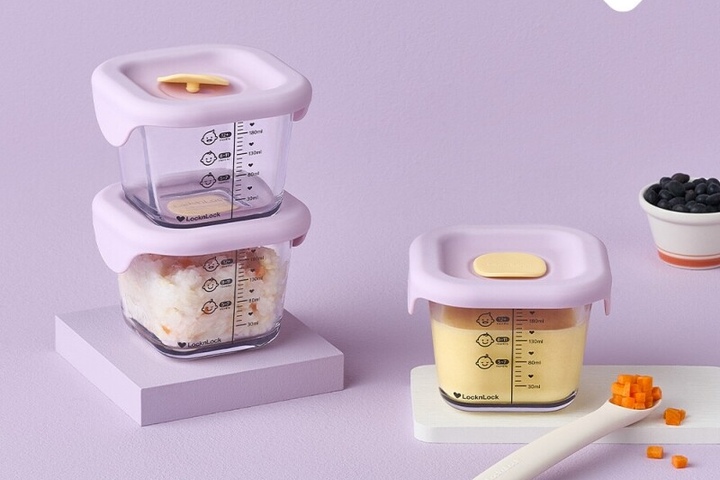 이유식보관용기 > 리틀럽 디어 이유식용기 정사각 실리콘 간편캡 260ml 3P - 라벤더/스카이블루 | 오늘의집 쇼핑