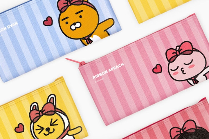 디자인문구 납작필통 네오리본테마일자필통4color 오늘의집 쇼핑