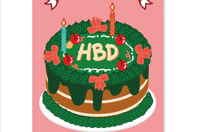 디자인문구 빈티지 감성 케이크 생일 엽서 축하 카드 그린 체리 초코 케이크 오늘의집 쇼핑