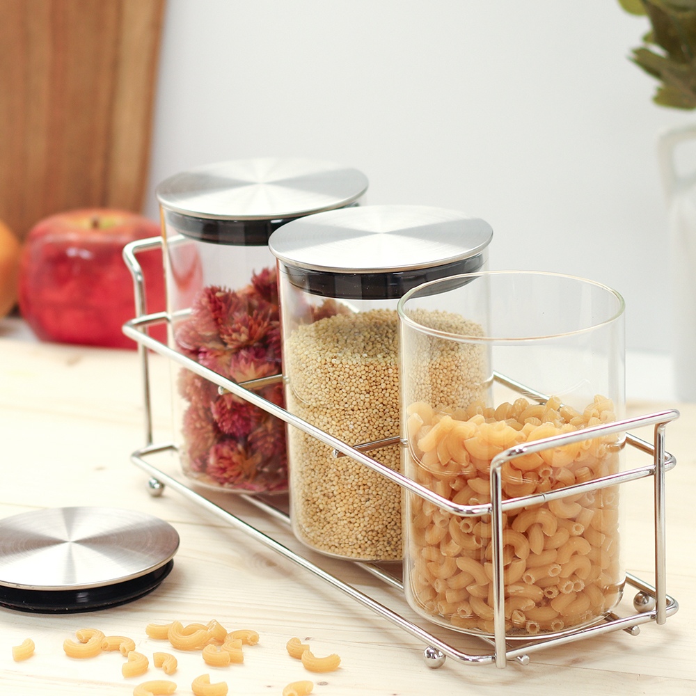 양념통·오일병 > 스텐 유리 밀폐용기 양념통 520ml 3P세트(거치대포함) | 오늘의집 쇼핑