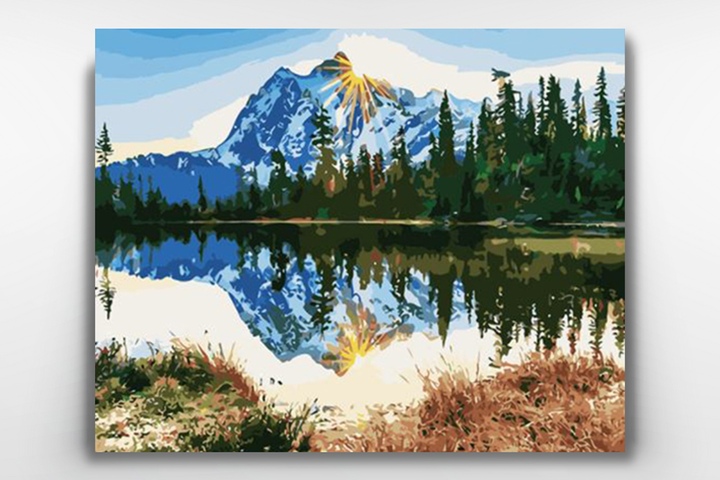 Diy명화그리기 Diy 쉬운 명화그리기 유화세트 A 064 강가에서 본설산 중형 40x50 오늘의집 쇼핑