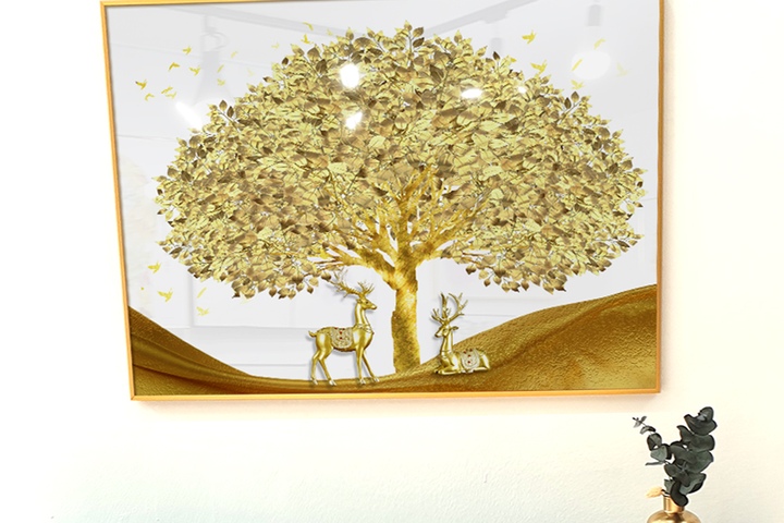 그림·사진 풍수 돈 들어오는 금전수 황금 나무 사슴 그림 인테리어 액자 오늘의집 쇼핑