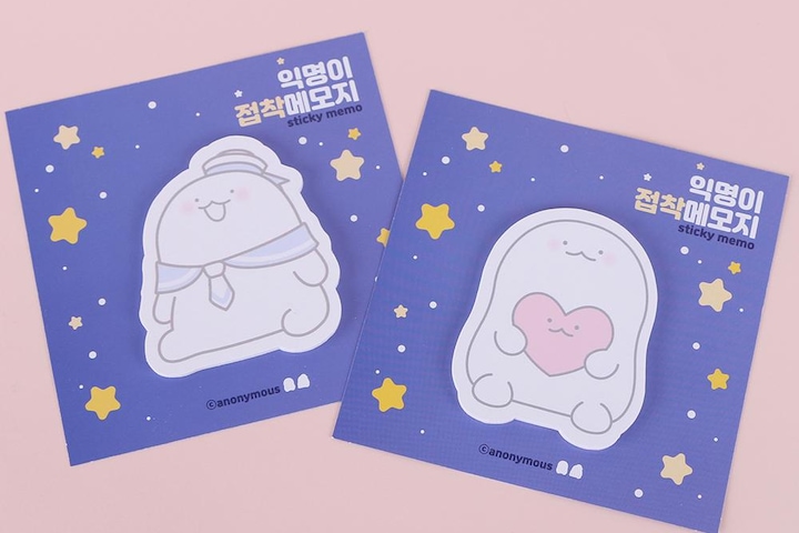디자인문구 귀여운 익명이 캐릭터 다꾸 접착 메모지 2colors 오늘의집 쇼핑