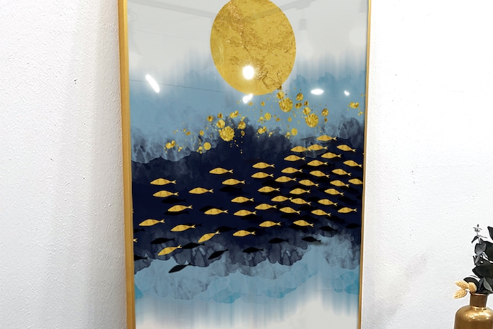그림·사진 풍수 돈 들어오는 그림 보름달 황금 물고기 떼 그림 인테리어 액자 오늘의집 쇼핑