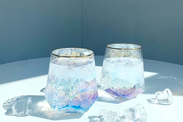 유리컵·물컵 골드라인 오로라 홀로그램 유리컵 500ml 오늘의집 쇼핑