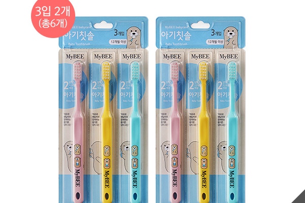 구강용품 아기칫솔 2단계12개월이상3개입x2개총6개입유아칫솔 오늘의집 쇼핑
