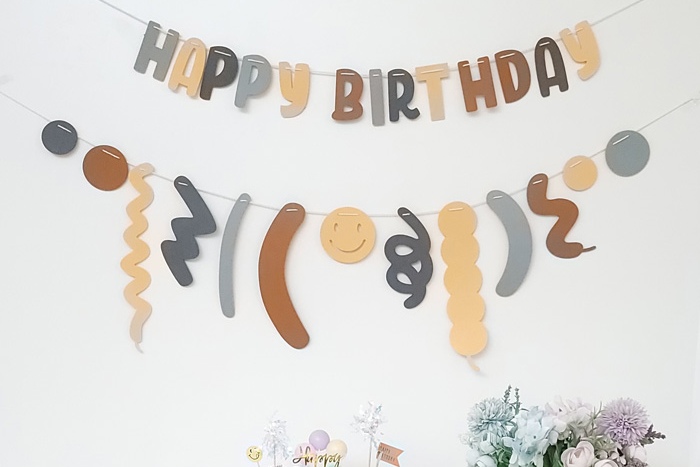 파티·이벤트용품 초코베이지 생일파티 펠트 가랜드 오늘의집 쇼핑