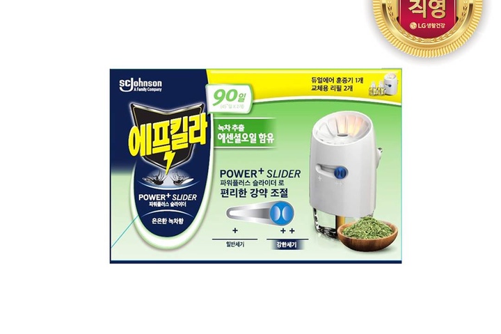 모기·파리약 에프킬라 리퀴드 듀얼에어 파워슬라이더 녹차향 훈증기 1입리필 2입 오늘의집 쇼핑