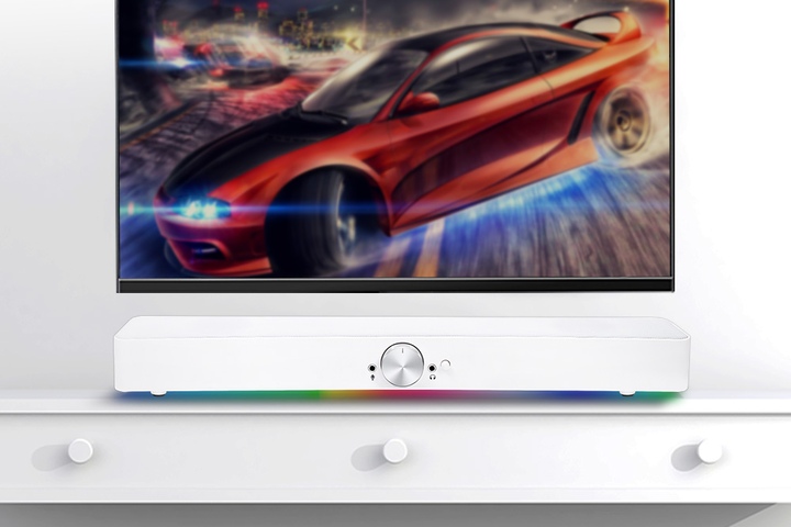 스피커 레인보우 Rgb 커브드 게이밍 사운드바 2000r 곡률3가지 Rgb 모드 오늘의집 쇼핑