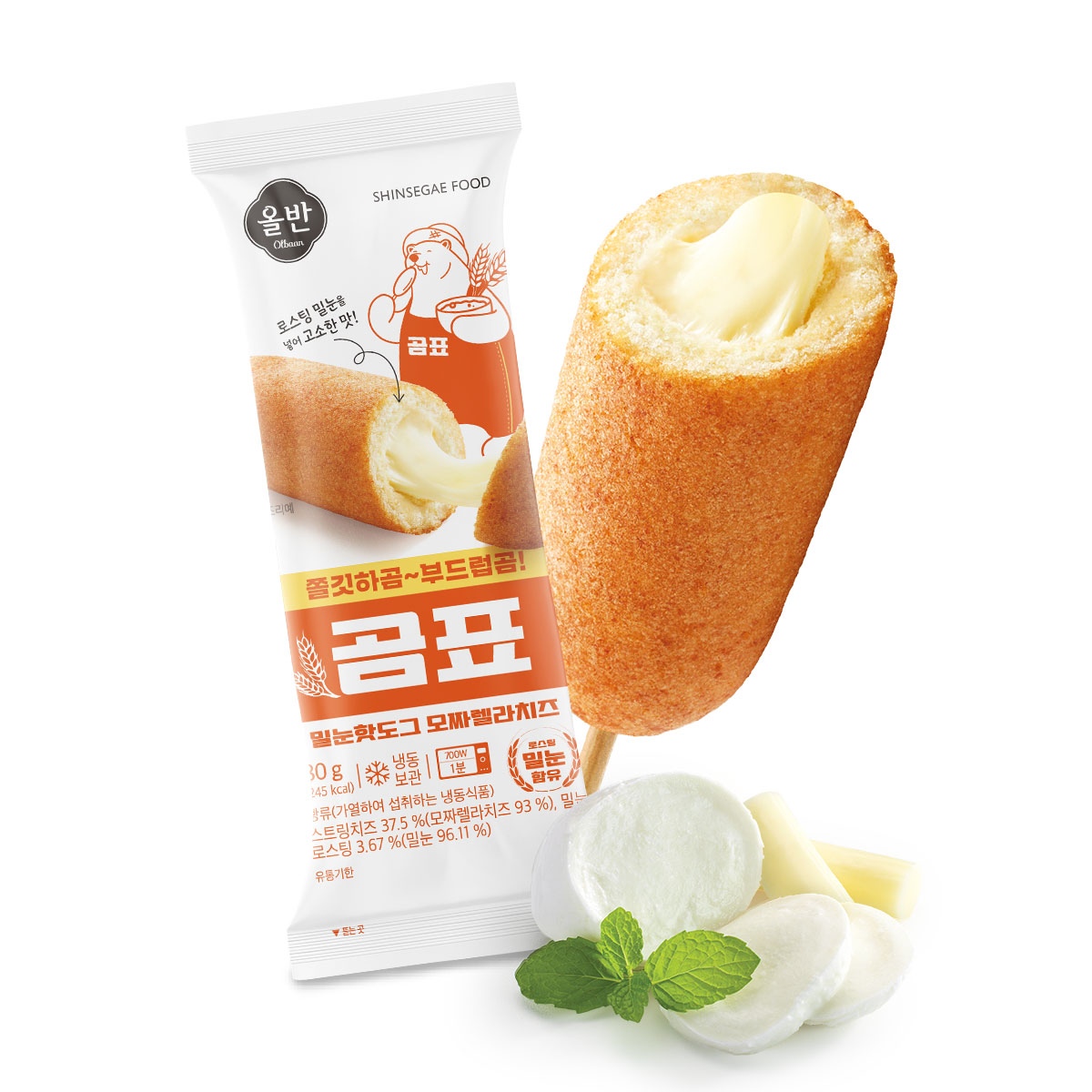 핫도그·피자 올반 곰표 밀눈 핫도그 모짜렐라치즈 80gx25봉 오늘의집 쇼핑