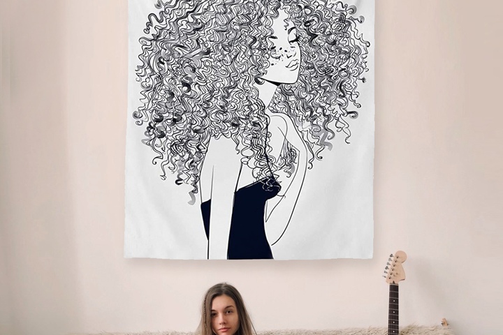 가리개커튼 뷰티인사이드 드로잉 대형 패브릭 포스터 가리개 주방 방 가림막 커튼 오늘의집 쇼핑