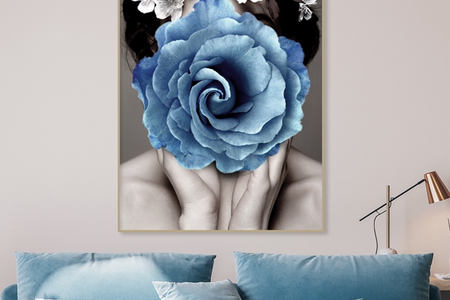 그림·사진 북유럽 블루 여인 그림 모던 감성 포스터 액자 거실 카페 소품 벽 인테리어 블루픽플라워 오늘의집 쇼핑