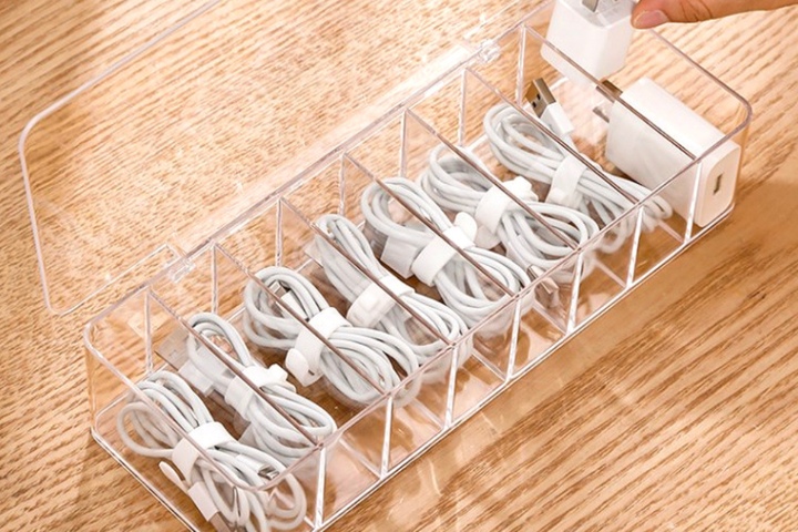 기타수납함 투명 칸막이 아크릴 케이블 정리함 Usb 충전기 리모컨 보관함 커버형 오늘의집 쇼핑