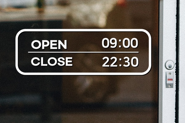 디자인문구 매장용 오픈클로즈 영업시간 안내 데코 인테리어 스티커 24시 Type 옵션6 오늘의집 쇼핑