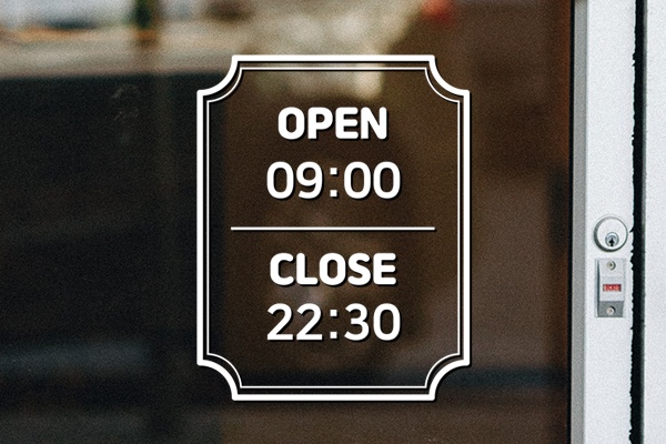 디자인문구 매장용 오픈클로즈 영업시간 안내 데코 인테리어 스티커 24시 Type 옵션15 오늘의집 쇼핑