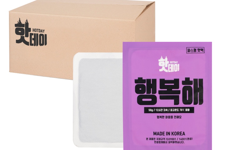 핫팩·단열용품 붙이는타입 핫팩 파스형 50g 100매 오늘의집 쇼핑