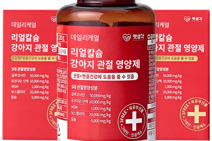 강아지 사료·간식 펫생각 데일리케얼 리얼 칼슘 강아지 관절 영양제 120g60정 오늘의집 쇼핑
