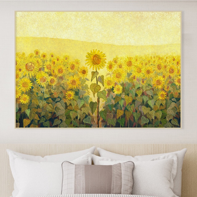 그림·사진 풍수 돈들어오는그림 해바라기 포스터 캔버스 알루미늄 액자 유화질감의 황금해바라기 오늘의집 쇼핑