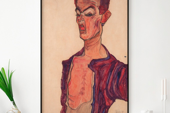 그림·사진 에곤쉴레 찡그린 자화상 인테리어 명화 액자 캔버스 포스터 오늘의집 쇼핑