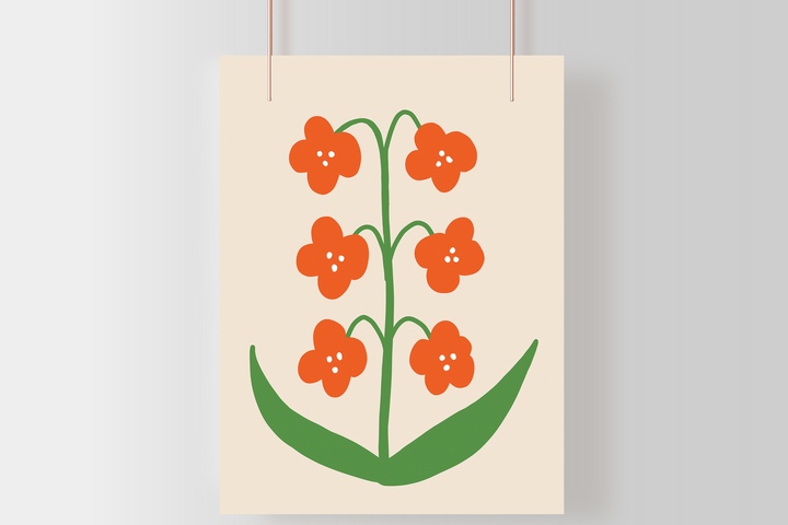 그림·사진 심플플라워 레드꽃 6송이 포스터엽서 추가 증정 오늘의집 쇼핑