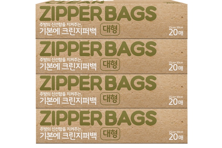 위생백·지퍼백 크린지퍼백 대형 25x30 20매 X 4개 오늘의집 쇼핑