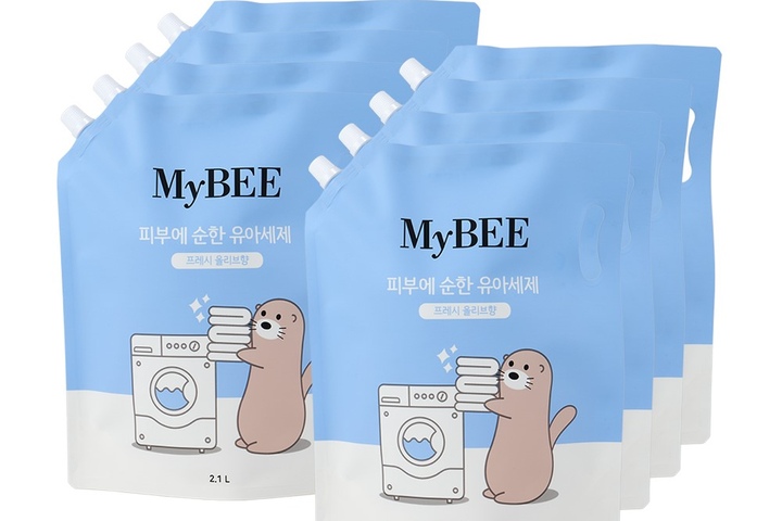 세탁용품 피부에순한 유아세제 리필 2100ml 8팩 오늘의집 쇼핑