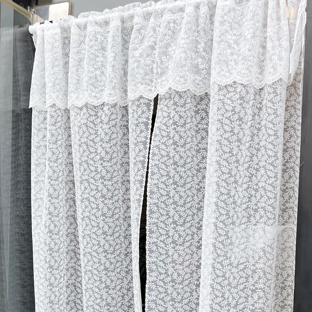레이스·속커튼 가림막 커튼 프릴 가리개 벨크로 자수 레이스 찍찍이 작은 창문 커텐 프릴포레스트 오늘의집 쇼핑