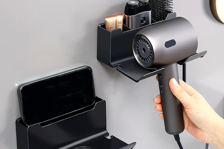 욕실선반·욕실정리 무타공 드라이기거치대 고데기거치대 수납형사은품 에폭시 실리콘 접착제 12g 증정 오늘의집 쇼핑