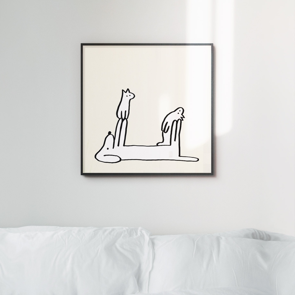 그림·사진 Wan 작가 선으로 표현한 드로잉 작품 Lazyyy Weekend 포스터 오늘의집 쇼핑