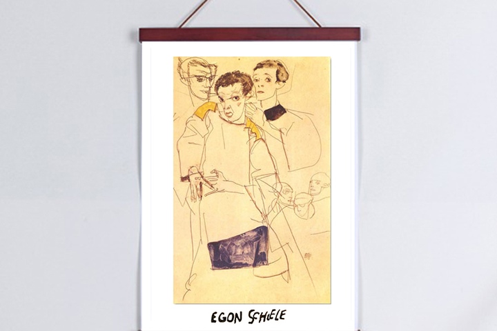 액자 에곤쉴레 그림 캔버스 행잉액자 세명의 자화상 오늘의집 쇼핑