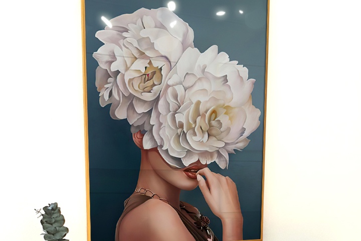 그림·사진 북유럽 하얀 꽃두송이 여인 거실 오피스텔 카페 여자 그림 액자 오늘의집 쇼핑