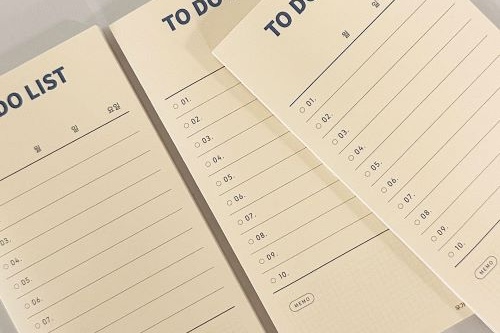 디자인문구 체크 투두리스트 메모지 3개세트 뜯어쓰는 하루 계획표 먼슬리 플래너 사무실 스케줄표 달력 오늘의집 쇼핑