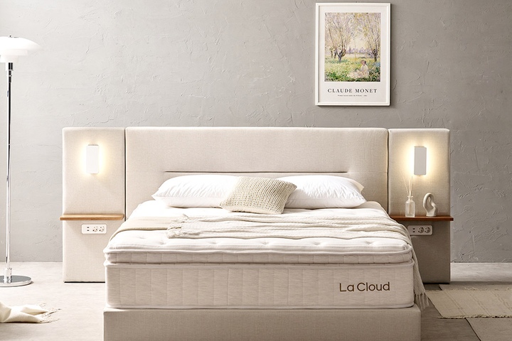 침대프레임 > 호텔식 프리미엄 베니스 LED조명 패브릭 평상형 침대 SS/Q/K (패널1EA포함) | 오늘의집 쇼핑