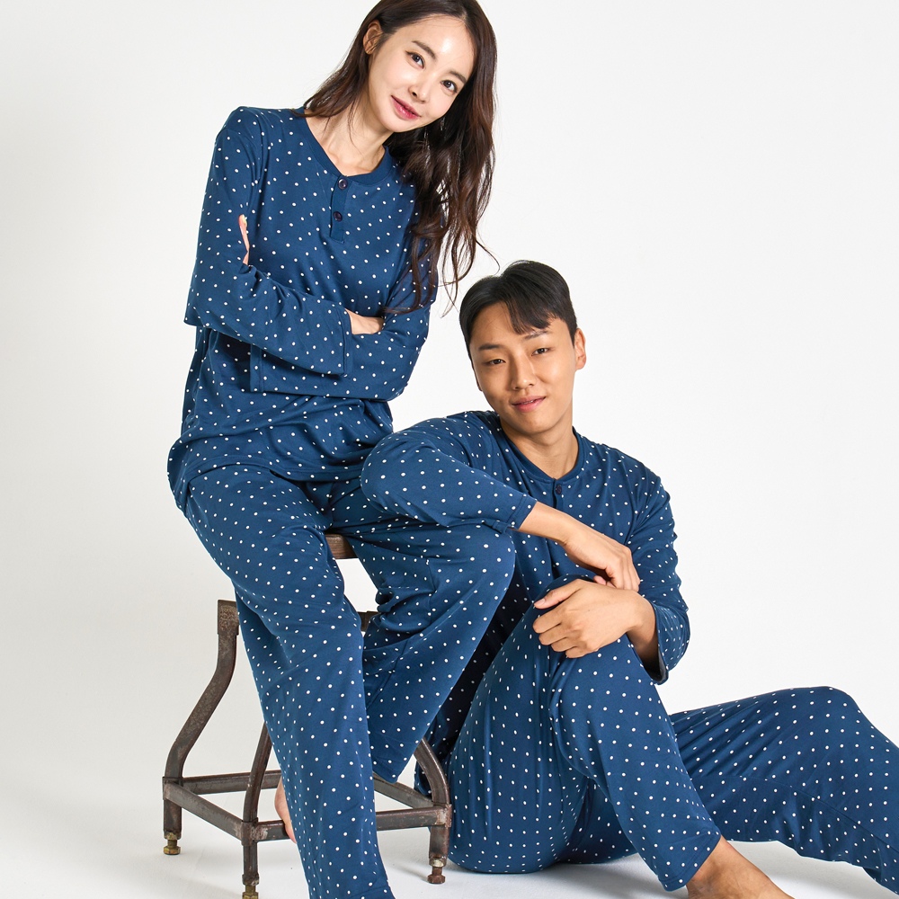 파자마·잠옷 커플용 미니도트 피치기모 라운드 잠옷 상하세트 4color 3size 오늘의집 쇼핑