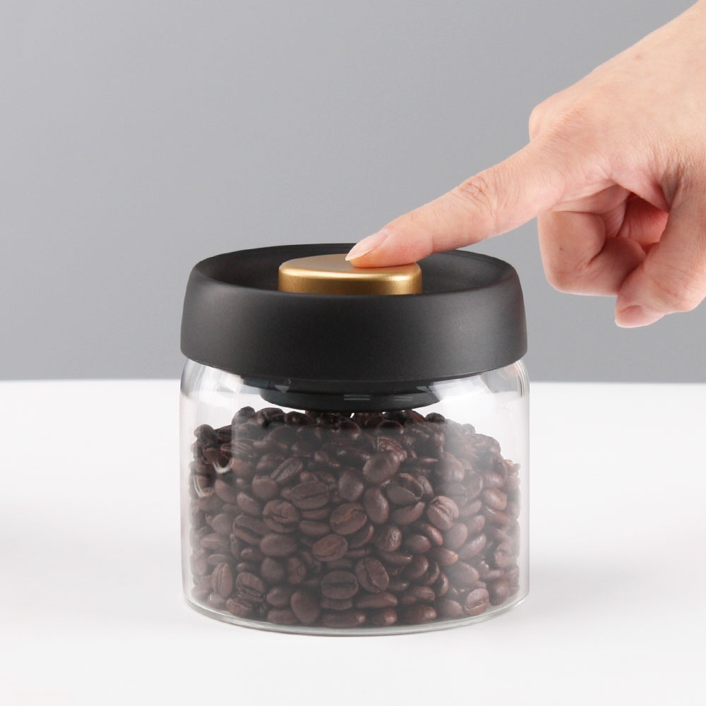 밀폐용기·반찬통 고급형 심플 글라스 밀폐용기 500ml 푸쉬락 진공 원두 커피 보관용기 분쇄원두 오늘의집 쇼핑