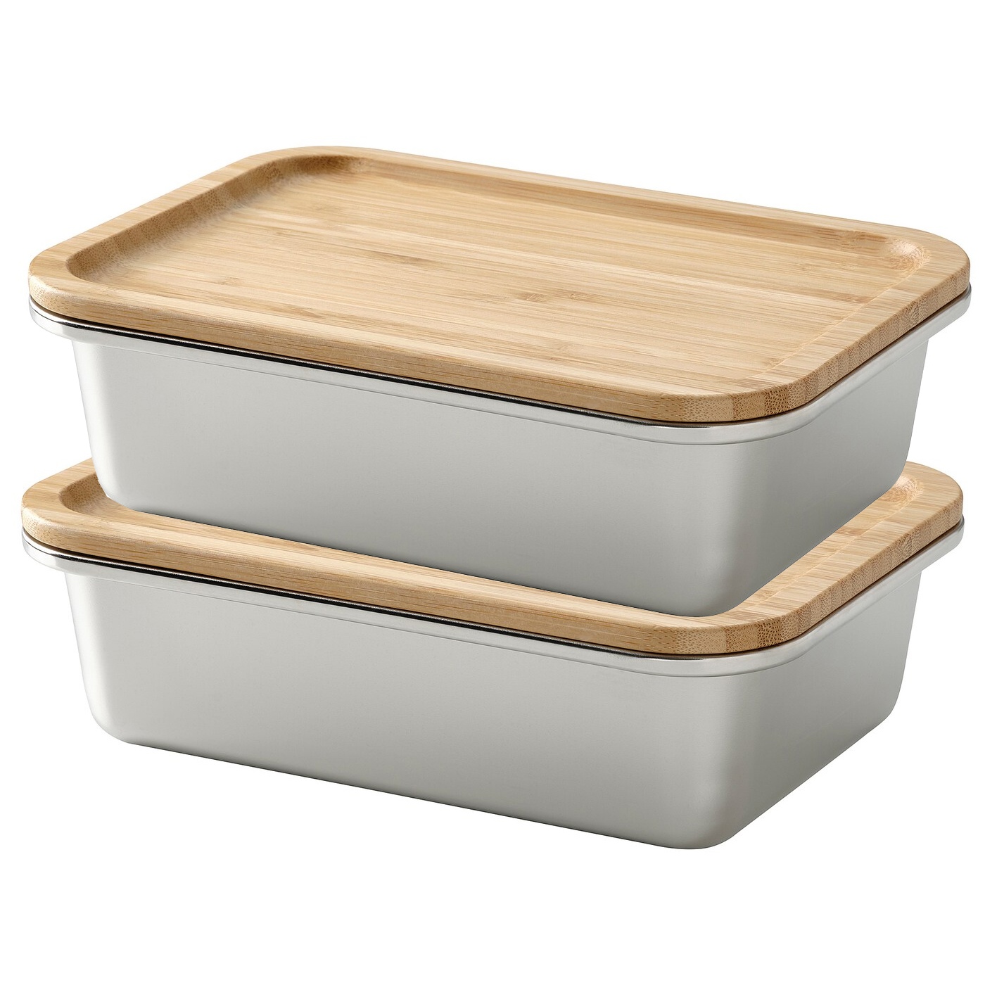 밀폐용기·반찬통 Ikea 365 밀폐용기 반찬통 직사각 1l 2입세트 스테인리스대나무 오늘의집 쇼핑