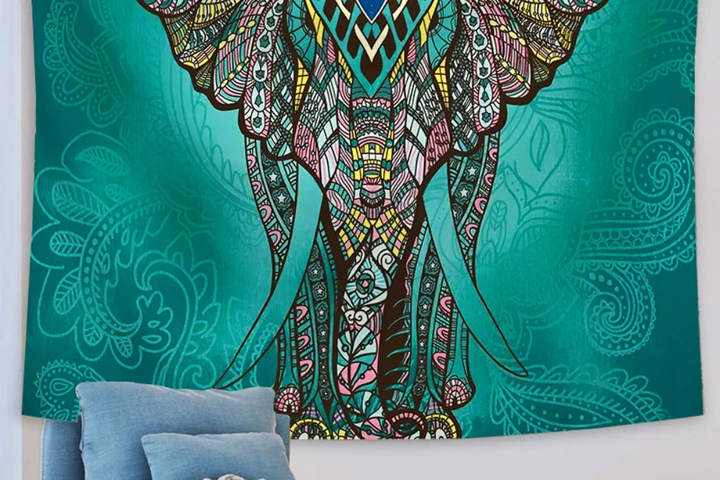 패브릭포스터 인테리어 패브릭 포스터가리개 커튼 태피스트리 엘리펀트 그린 오늘의집 쇼핑