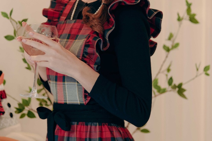 앞치마·주방장갑 홀리데이 프릴 원피스 앞치마 크리스마스 에이프런red 오늘의집 쇼핑
