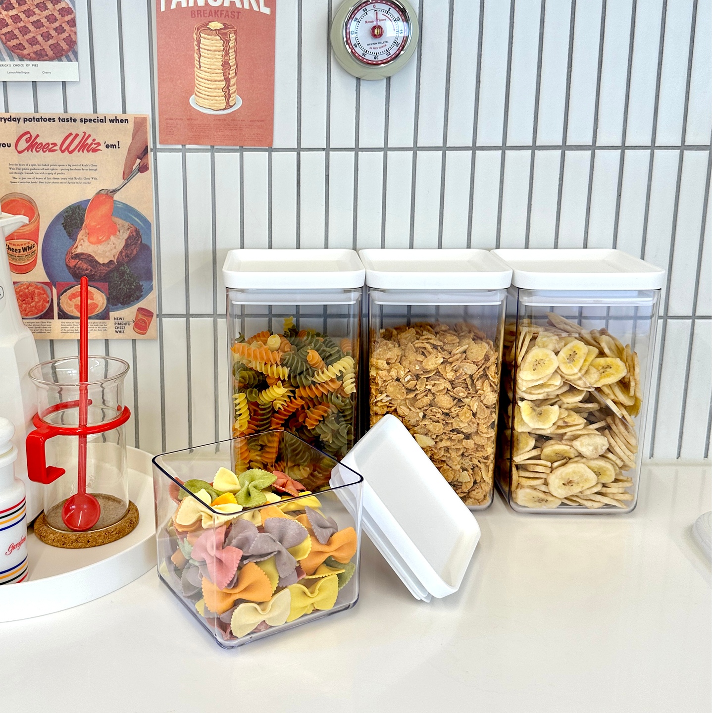 밀폐용기·반찬통 플라코 정사각보관용기 냉장고 완벽정리 잡곡 소분 파스타 밀폐 시리얼용기 중17l 오늘의집 쇼핑